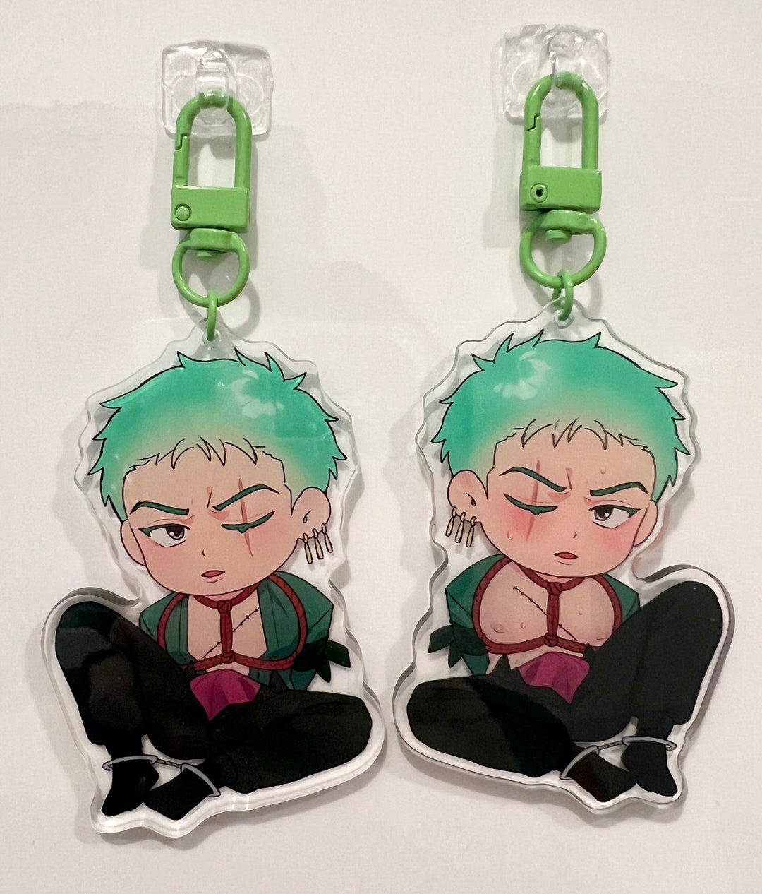 Green Haired Swordsman Anime Character Unofficial Fan Art Keychain - Etsy
