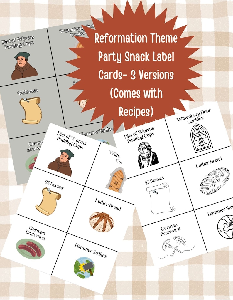 Reformation Day Party Pack- Printable Posters, Games, and More. Perfect ...
