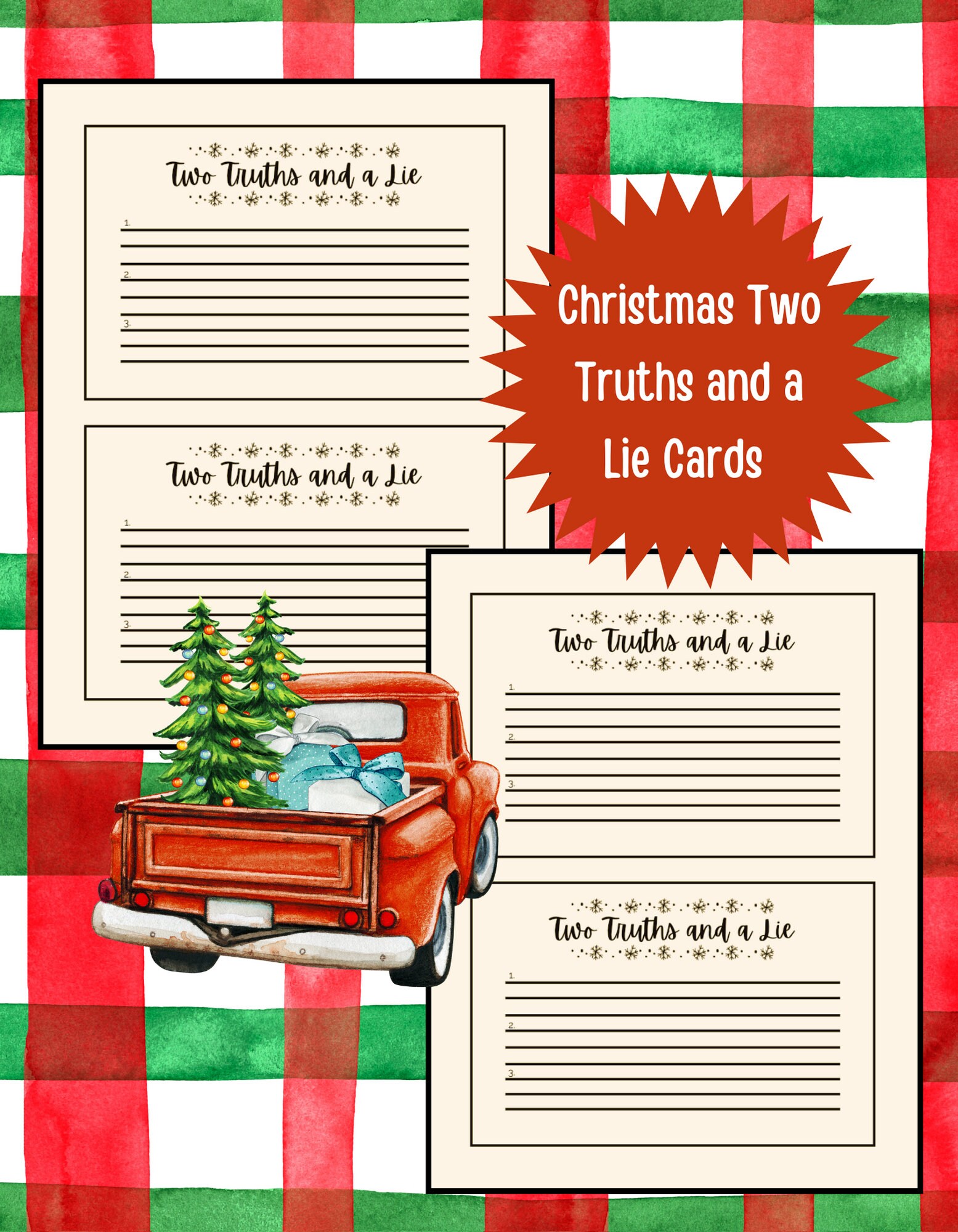 Christmas Game Party Pack- Mad Libs, Conversation Starter Cards ...