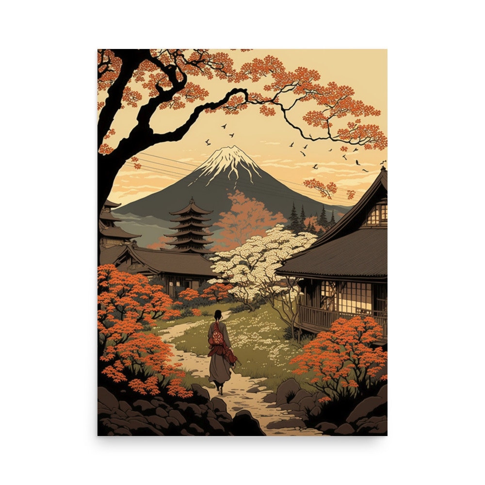 Japanese Poster in Ukiyo-e Style Tokyo Edo Mt. Fuji - Etsy