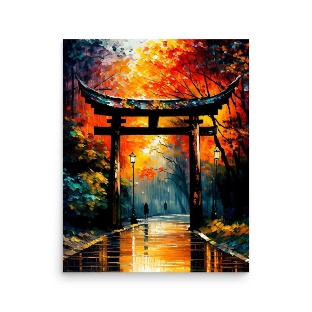 Japanese Torii Gate Shrine Poster, Wall Art, Shinto Gate, Shrine ...