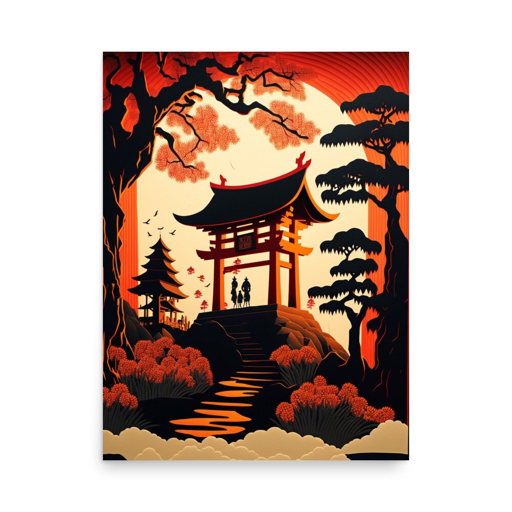 Japanese Torii Gate Shrine Poster, Wall Art Shinto Gate, Shrine - Etsy