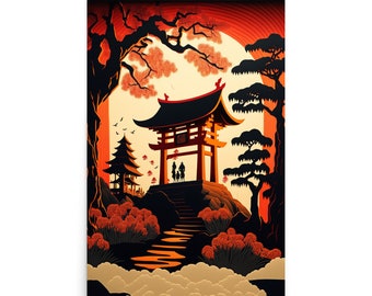 Japanese Torii Gate Shrine Poster, Wall Art, Shinto Gate, Shrine - Etsy