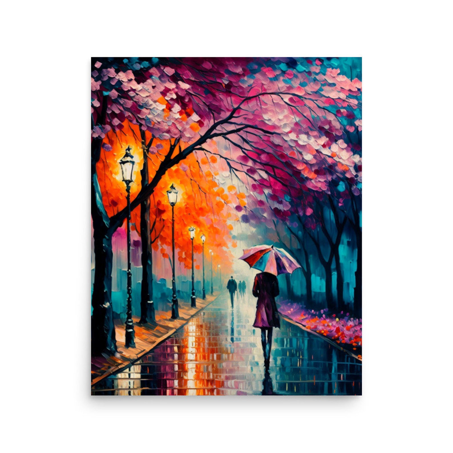 Sakura Tree Poster, Japanese Cherry Blossom Tree, Umbrella, Wall Art - Etsy