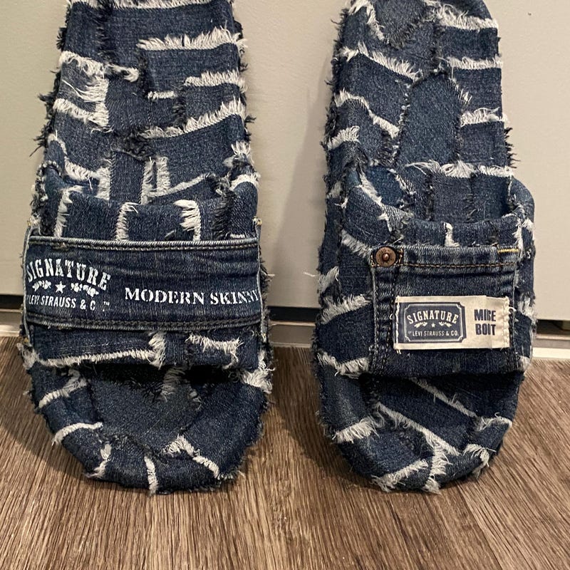 Denim Slippers - Etsy
