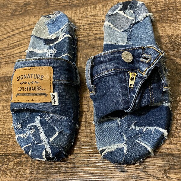 Denim Slides - Etsy