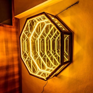 Wall Decor Infinity Mirror Glass on All Sides Modern and Elegant Design ...