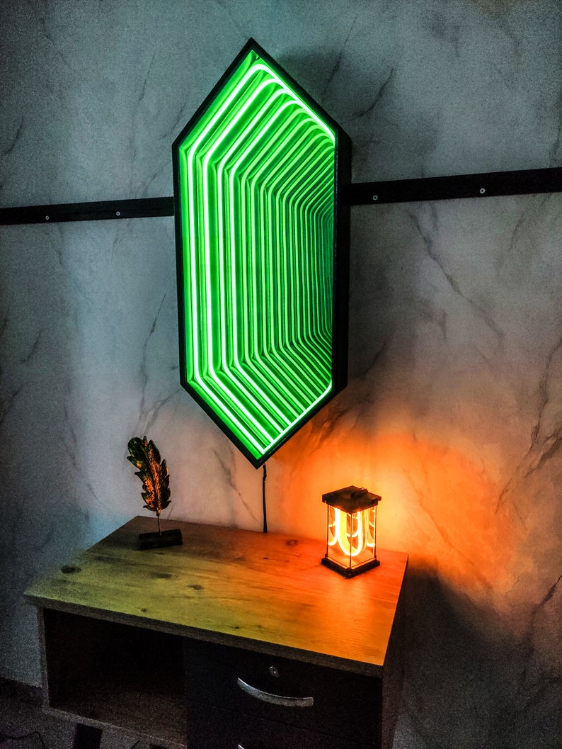 Hexagon Infinity Mirror - Modern Home Decor Masterpiece - Stunning and ...