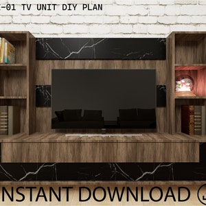 DIY TV Unit Plans - Build Your Own Entertainment Center Today! - Etsy