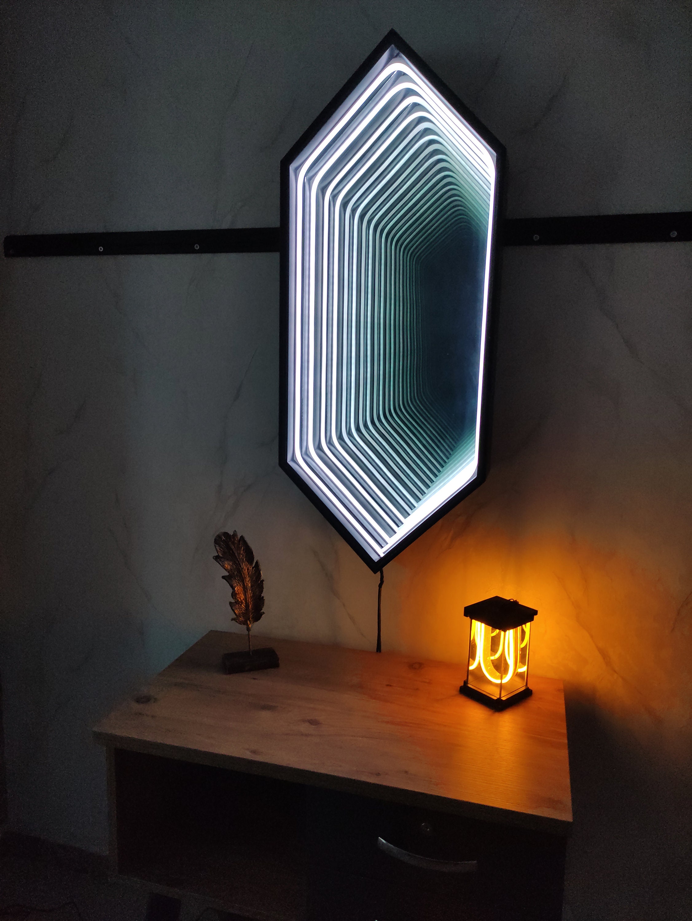 Hexagon Infinity Mirror Modern Home Decor Masterpiece Stunning and ...