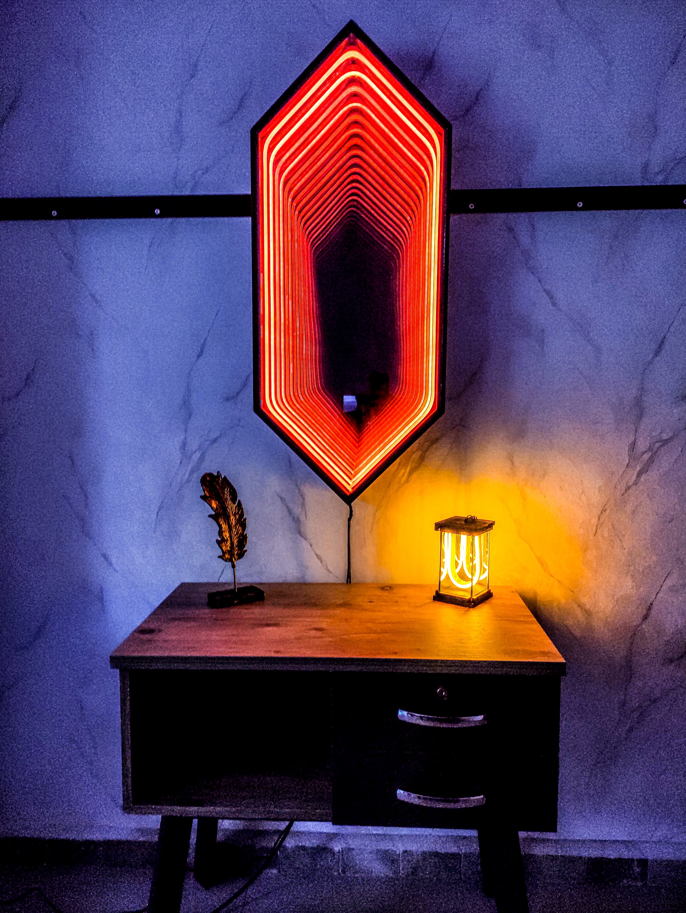 Hexagon Infinity Mirror Modern Home Decor Masterpiece Stunning and ...
