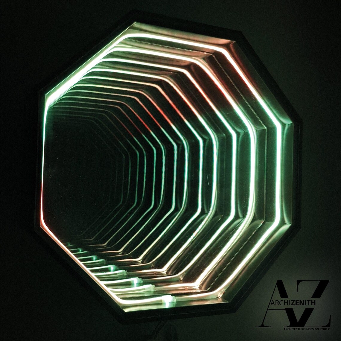 Octagon Infinity Mirror: Voice Controlled Pixel Neon LED, Modern Home ...