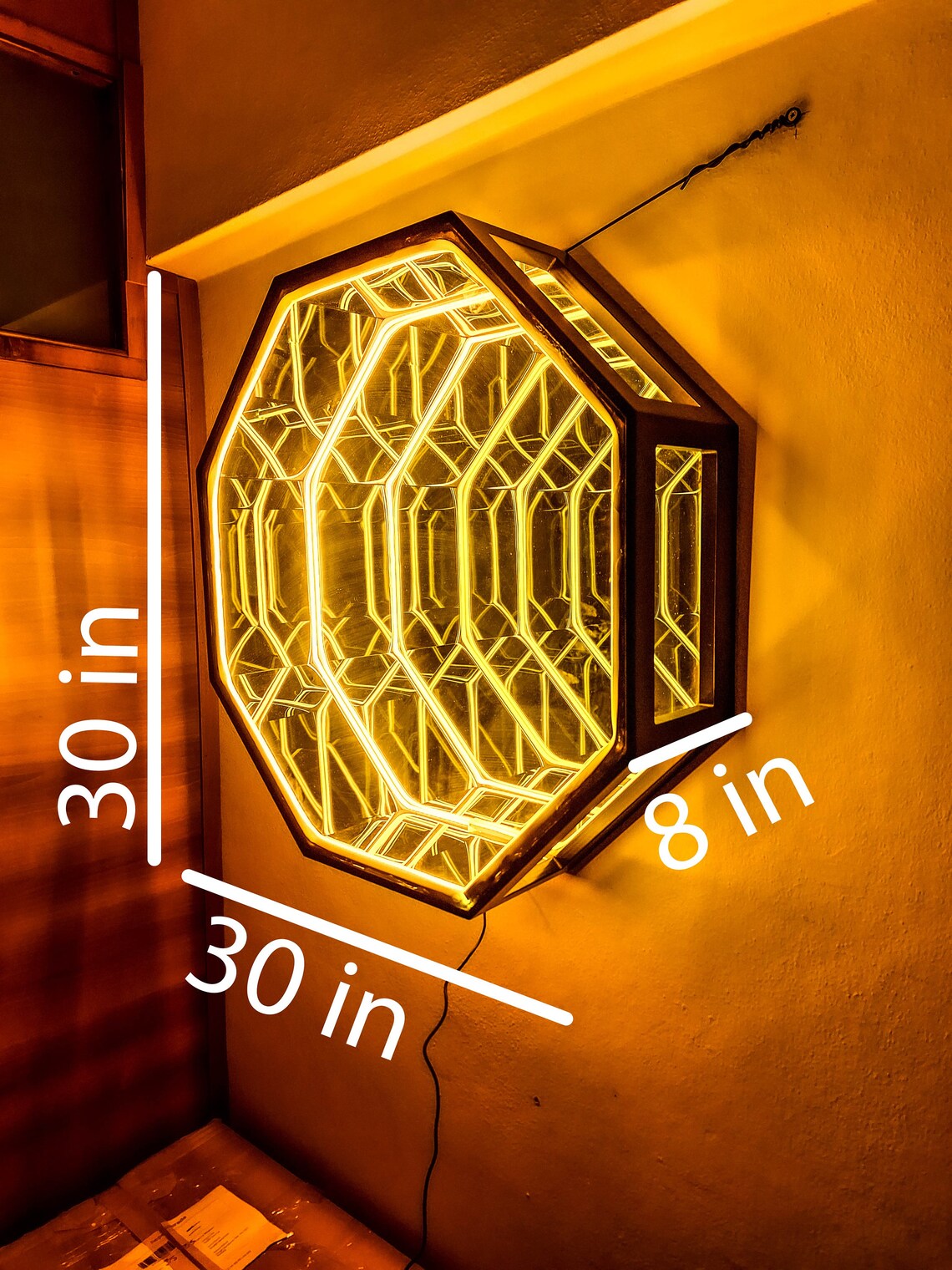 Wall Decor Infinity Mirror Glass on All Sides Modern and Elegant Design - Etsy