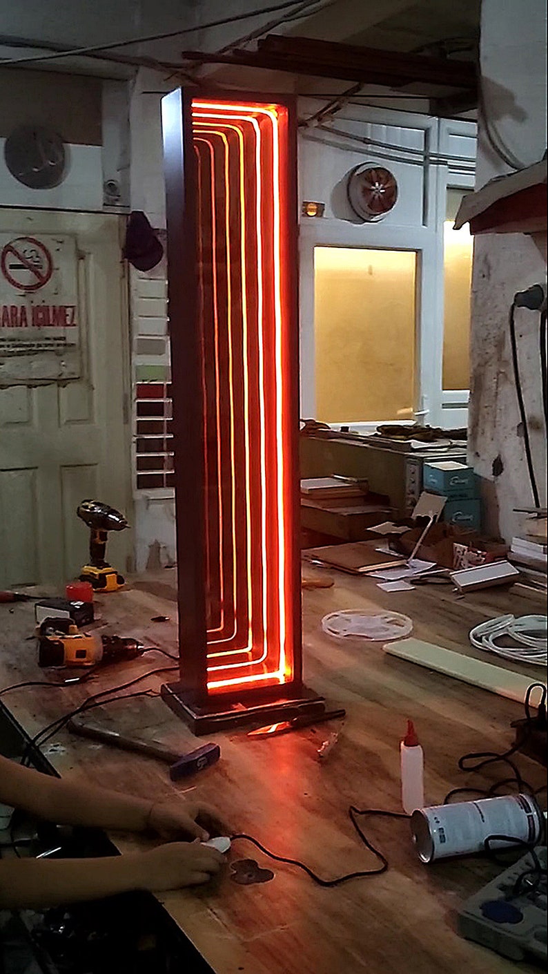 Infinity Mirror Floor Lamp Decorative Home Lamp - Etsy