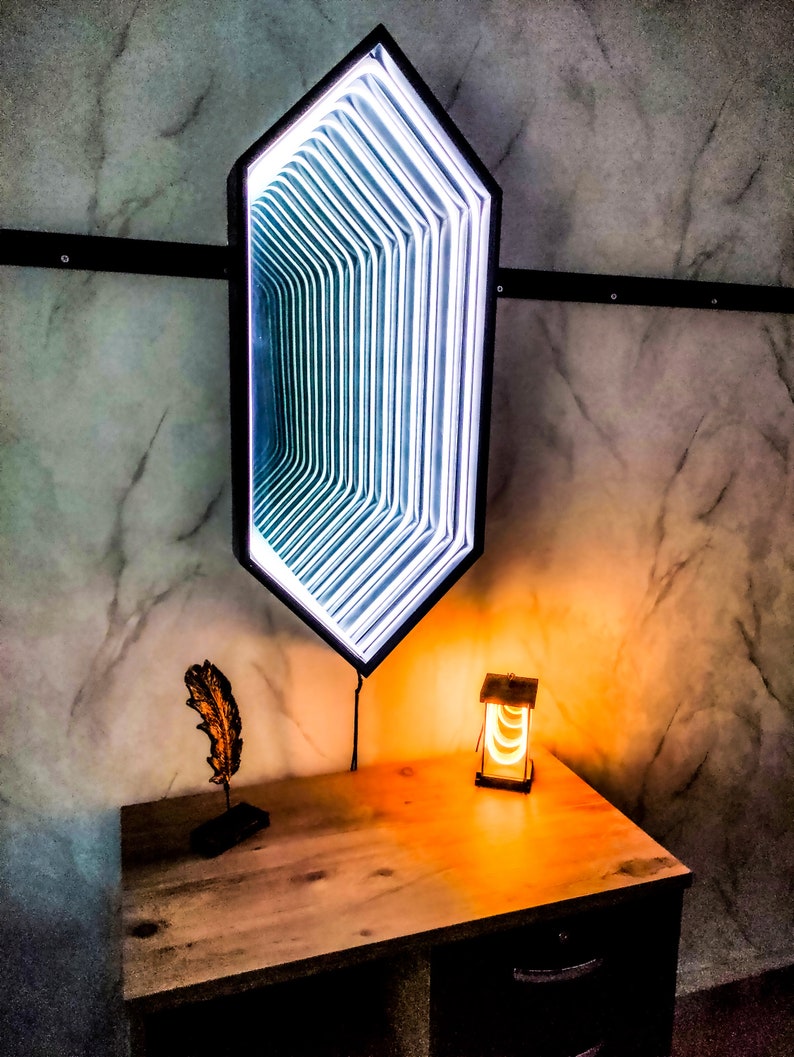 Hexagon Infinity Mirror - Modern Home Decor Masterpiece - Stunning and ...