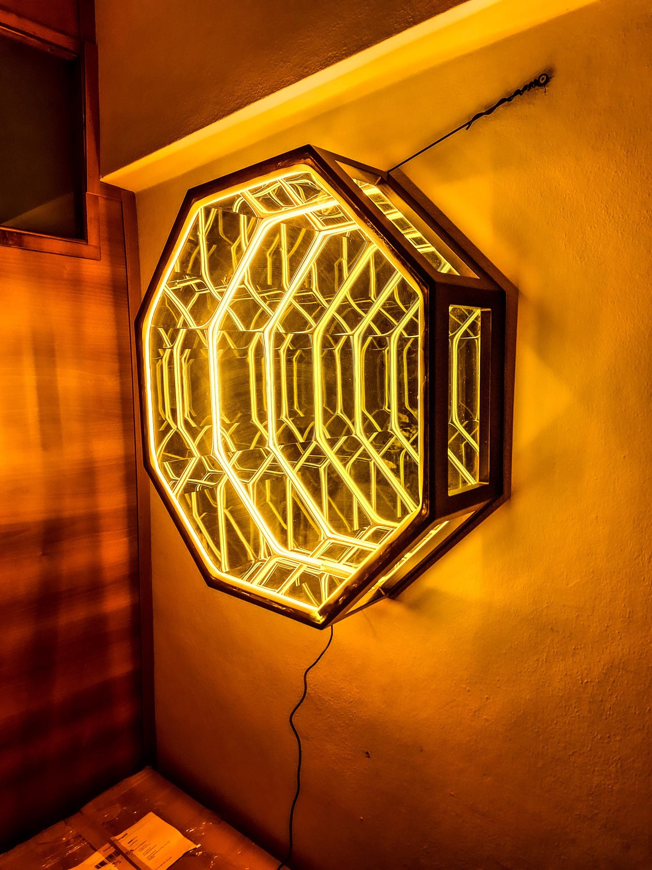 Wall Decor Infinity Mirror Glass on All Sides Modern and Elegant Design ...