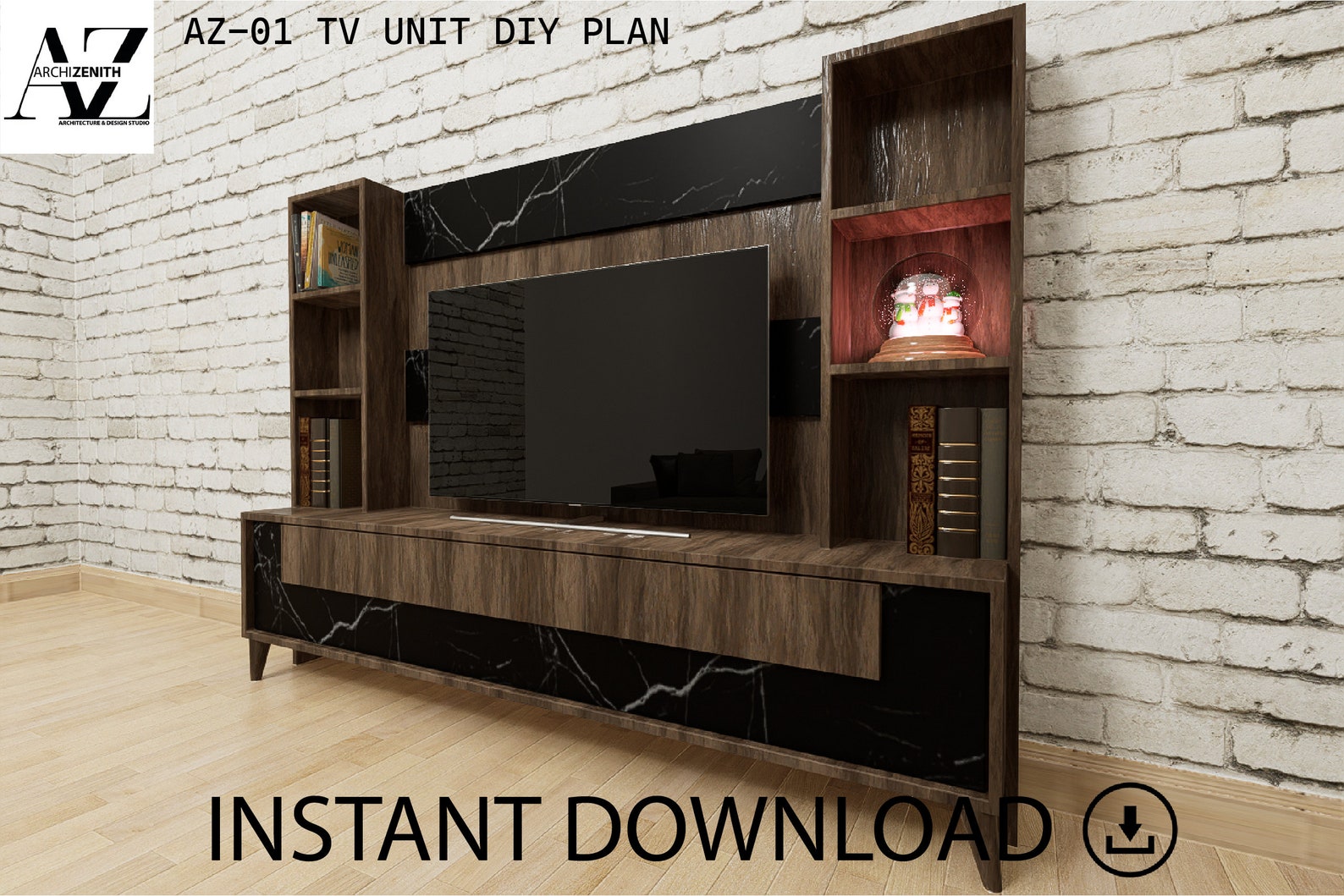 DIY TV Unit Plans - Build Your Own Entertainment Center Today! - Etsy