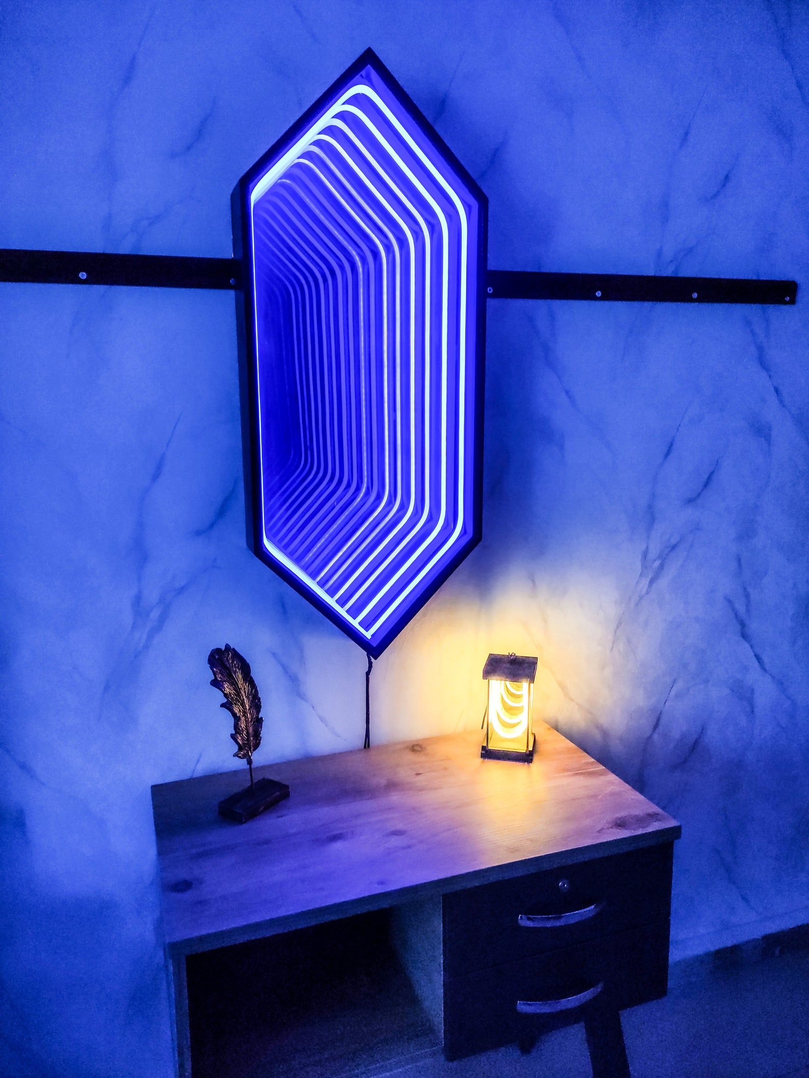 Hexagon Infinity Mirror - Modern Home Decor Masterpiece - Stunning and ...
