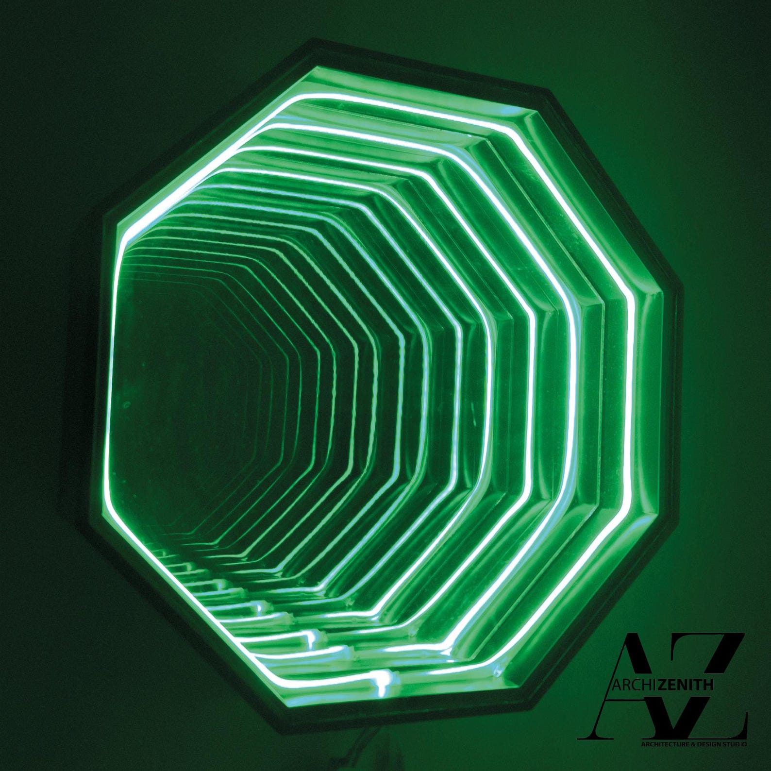 Octagon Infinity Mirror: Voice Controlled Pixel Neon LED, Modern Home ...