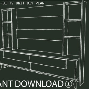 DIY TV Unit Plans - Build Your Own Entertainment Center Today! - Etsy