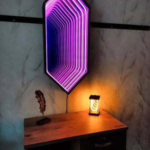 Hexagon Infinity Mirror - Modern Home Decor Masterpiece - Stunning and ...