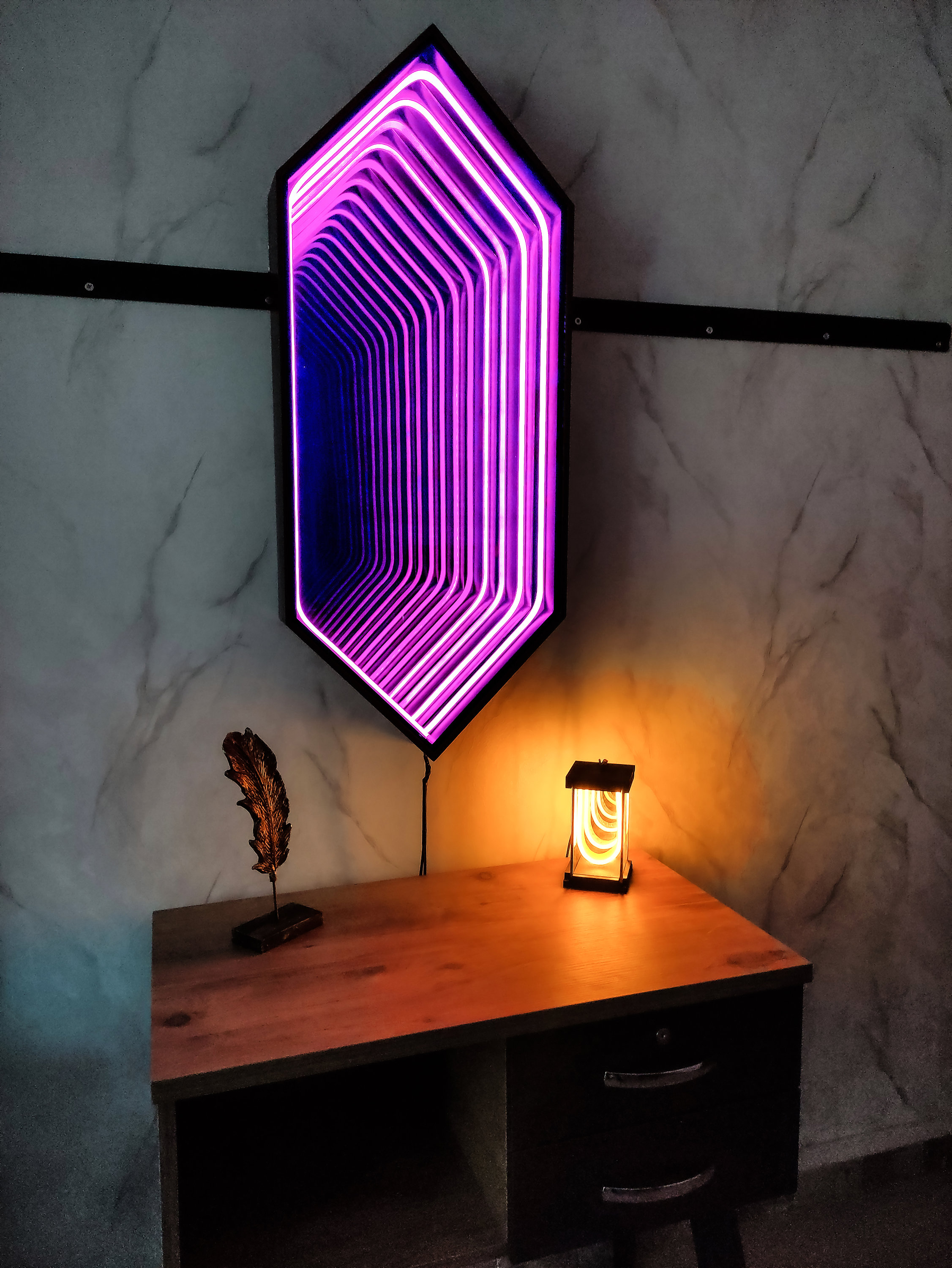 Hexagon Infinity Mirror - Modern Home Decor Masterpiece - Stunning and ...