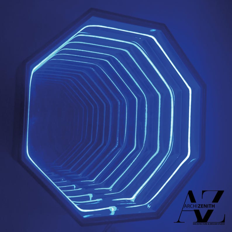 Octagon Infinity Mirror: Voice Controlled Pixel Neon LED, Modern Home ...