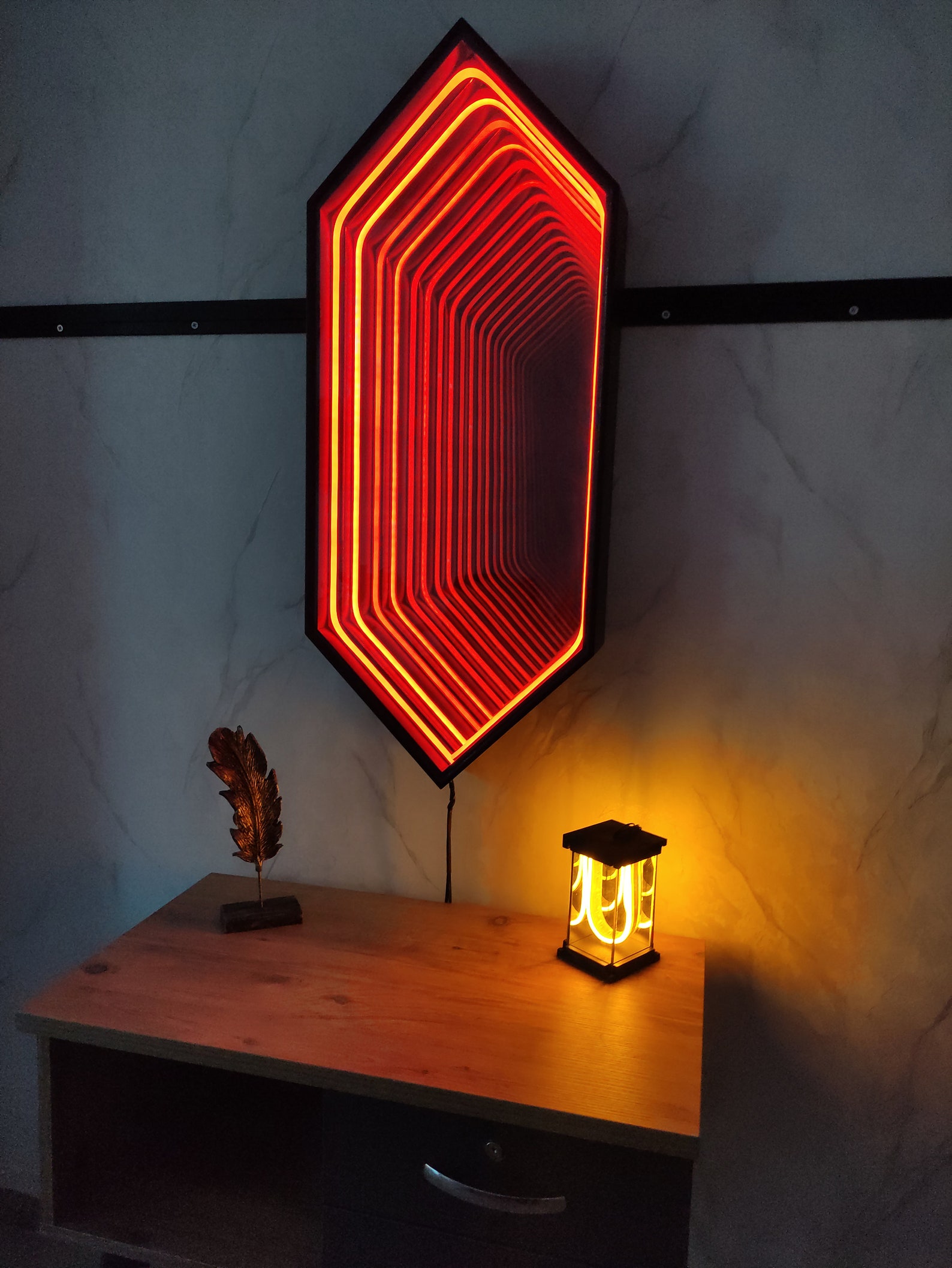 Hexagon Infinity Mirror Modern Home Decor Masterpiece Stunning and ...