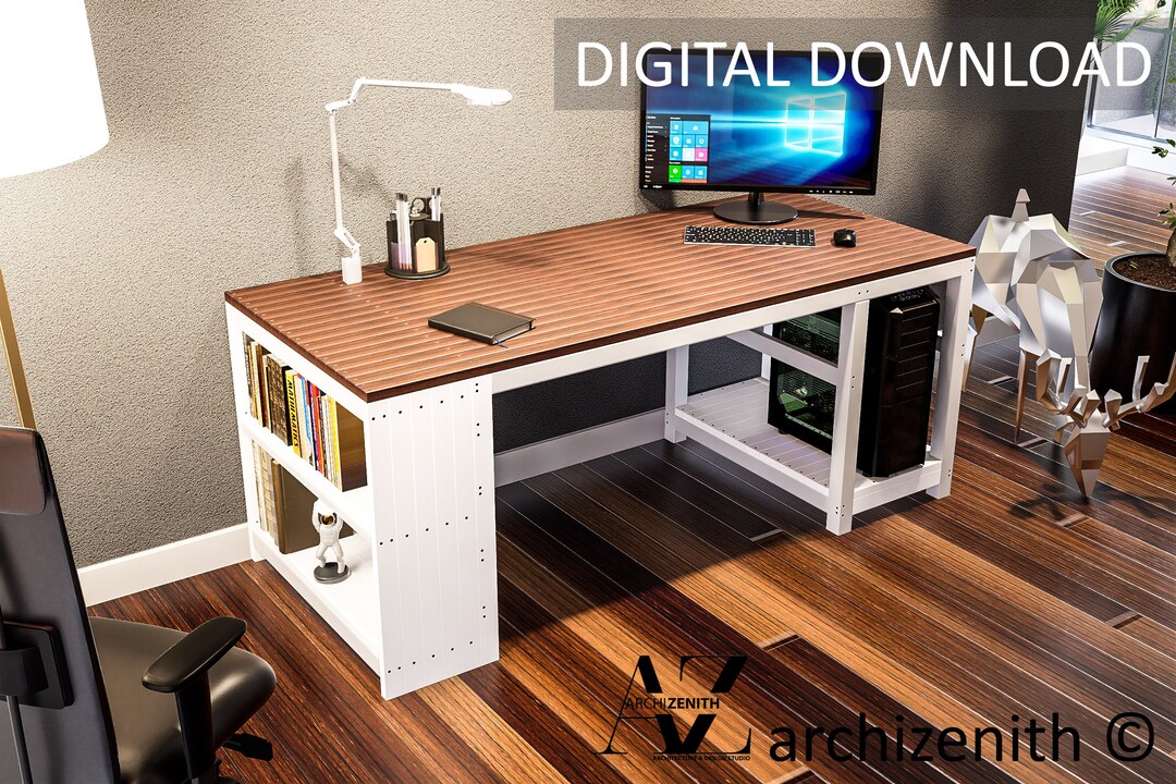 Step-by-step DIY Plan for a Computer and Work Desk - Customize Your ...