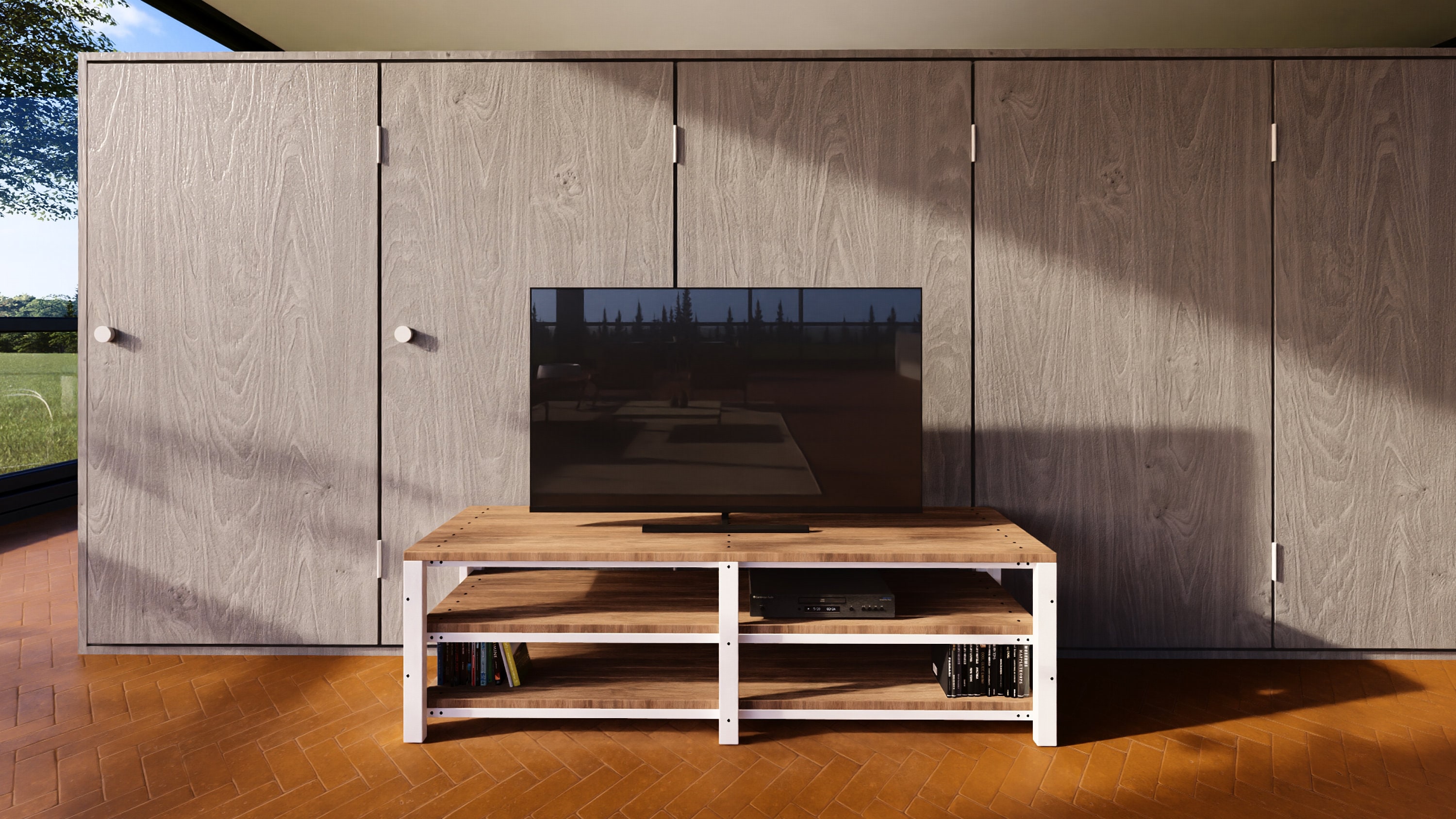 DIY TV Stand Plans - Modern and Customizable Entertainment Center ...