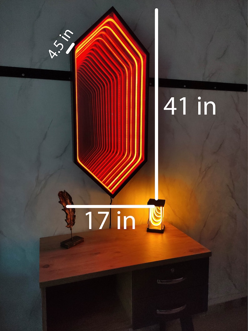 Hexagon Infinity Mirror - Modern Home Decor Masterpiece - Stunning and ...