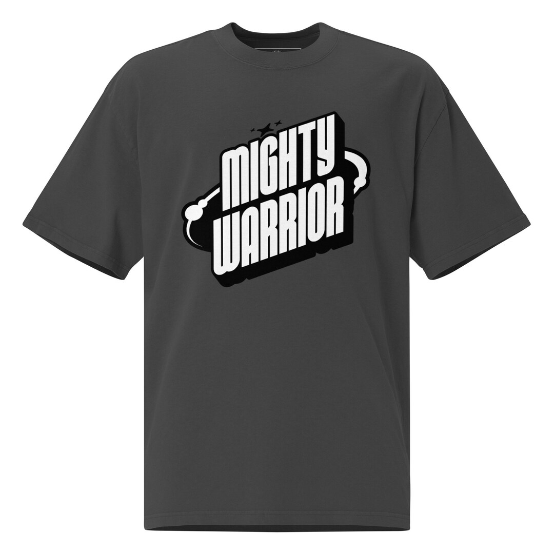 Mighty Warrior T Shirt - Oversized Faded T-shirt Chirstian Streetwear ...