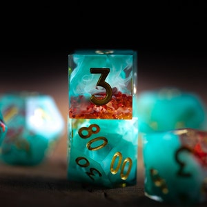 Space Dice / Interstellar Magma Tide - Sharp Edge Dice for Dnd / Dnd ...