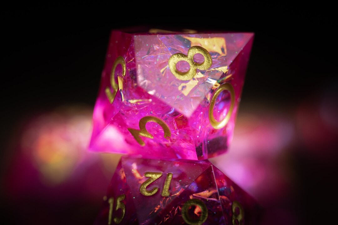 Rose Blade - Pink Dnd Dice Set / Pink Sharp Edge Dice Dnd Gifts / Space ...