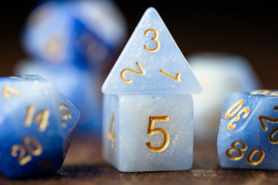 Blue Dice / Ethereal Frost / Blue Dnd Dice / Amethyst Dice / Polyhedral ...