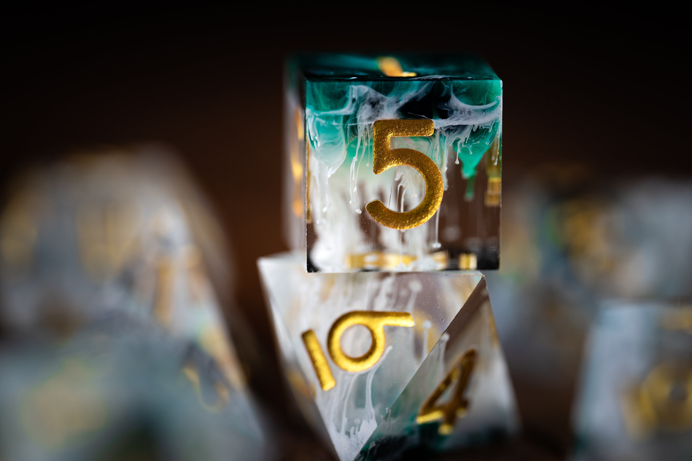 Space Dice / Waves of Neptune Polyhedral Dice Sharp Edge - Etsy