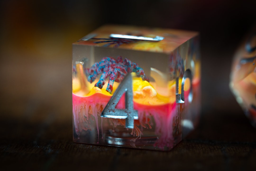 Spider Dice / Sharp Edge Dice Set / Cute Dnd Dice / Unique Dice / Blue ...