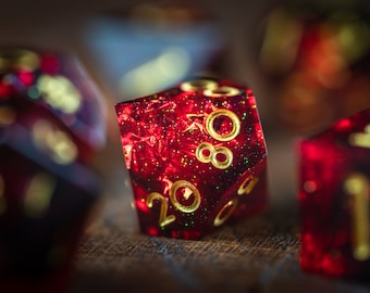 Skyfall - Resin Dice Sharp Edge Dice Set, Polyhedral Dice, RPG Dice for ...