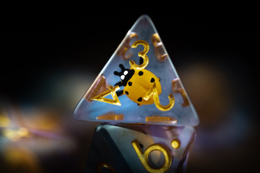 Lady Bug Dice / Cute Bug Dice / Cute Dnd Dice / Golden Beatle Dice ...