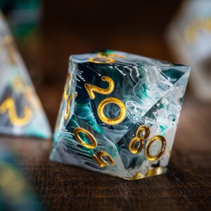 Space Dice / Waves of Neptune - Polyhedral Dice Sharp Edge Dice for D&D ...