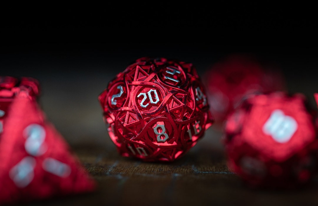 Red Dnd Dice / Metal Dice / Blood Hunter / Dnd Dice Metal / Blood Red ...