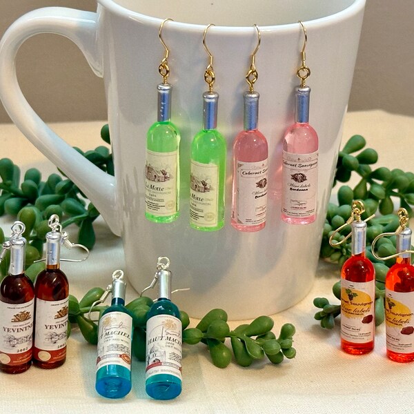 Wine Bottle Earrings - Etsy