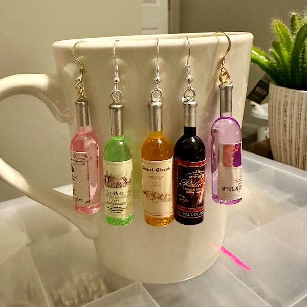 Wine Bottle Earrings - Etsy