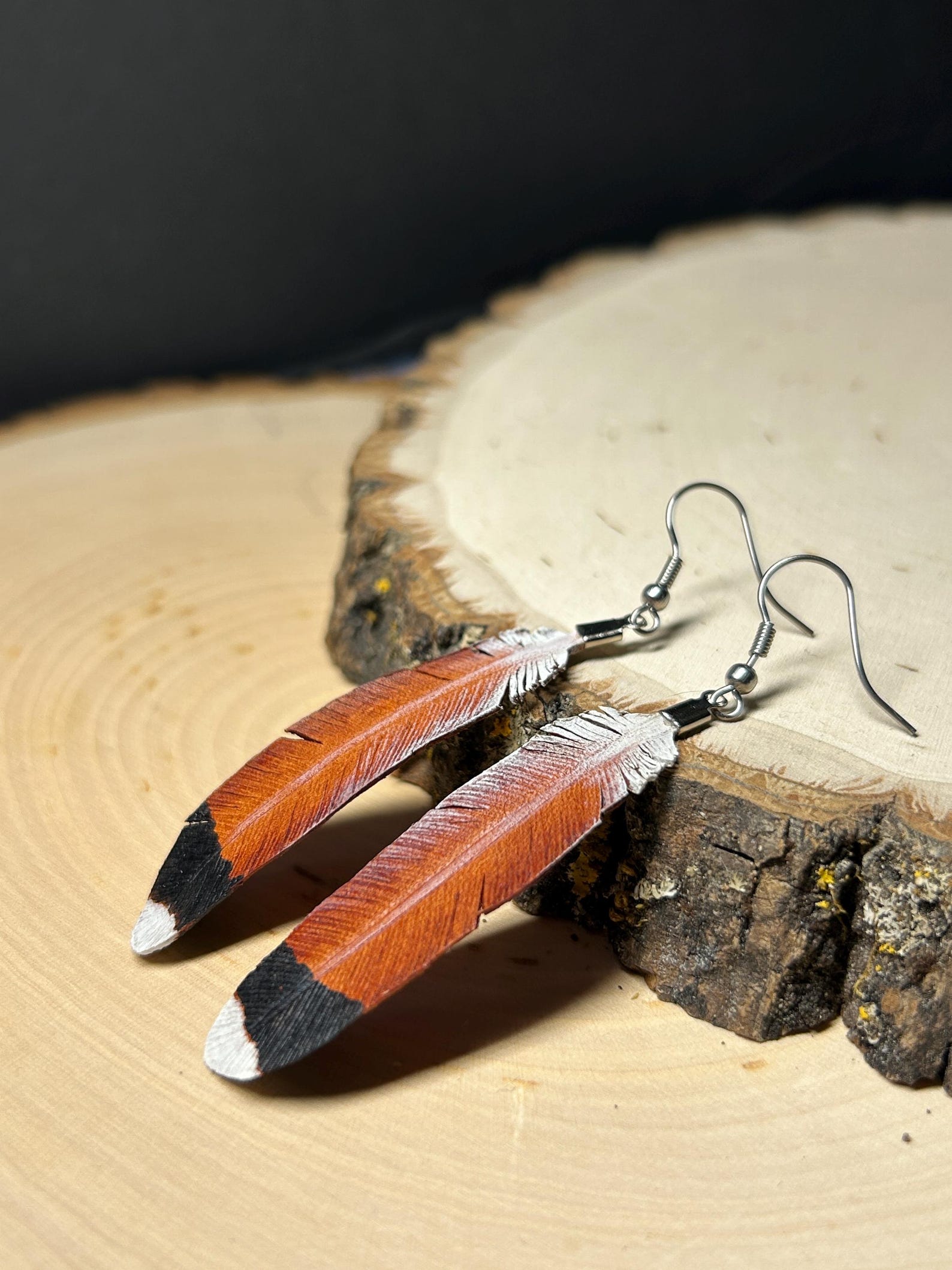 Handmade Leather Feather Kestrel Earrings, Bird Lover Gift, Boho ...