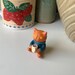 Cozy Coffee Cat Desk Buddy, Handmade Polymer Clay Cat Figurine, Sweater ...