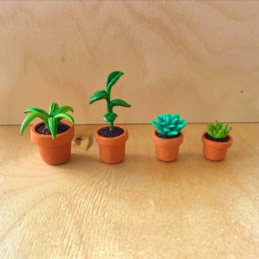 Miniature Houseplant, Fairy Garden Decorations, Doll House Miniatures ...