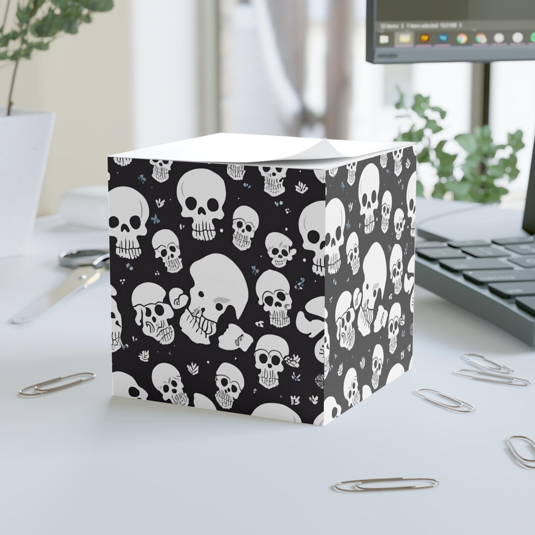 Skull Skeleton Goth Gothic Note Cube Desk Accessories - Etsy