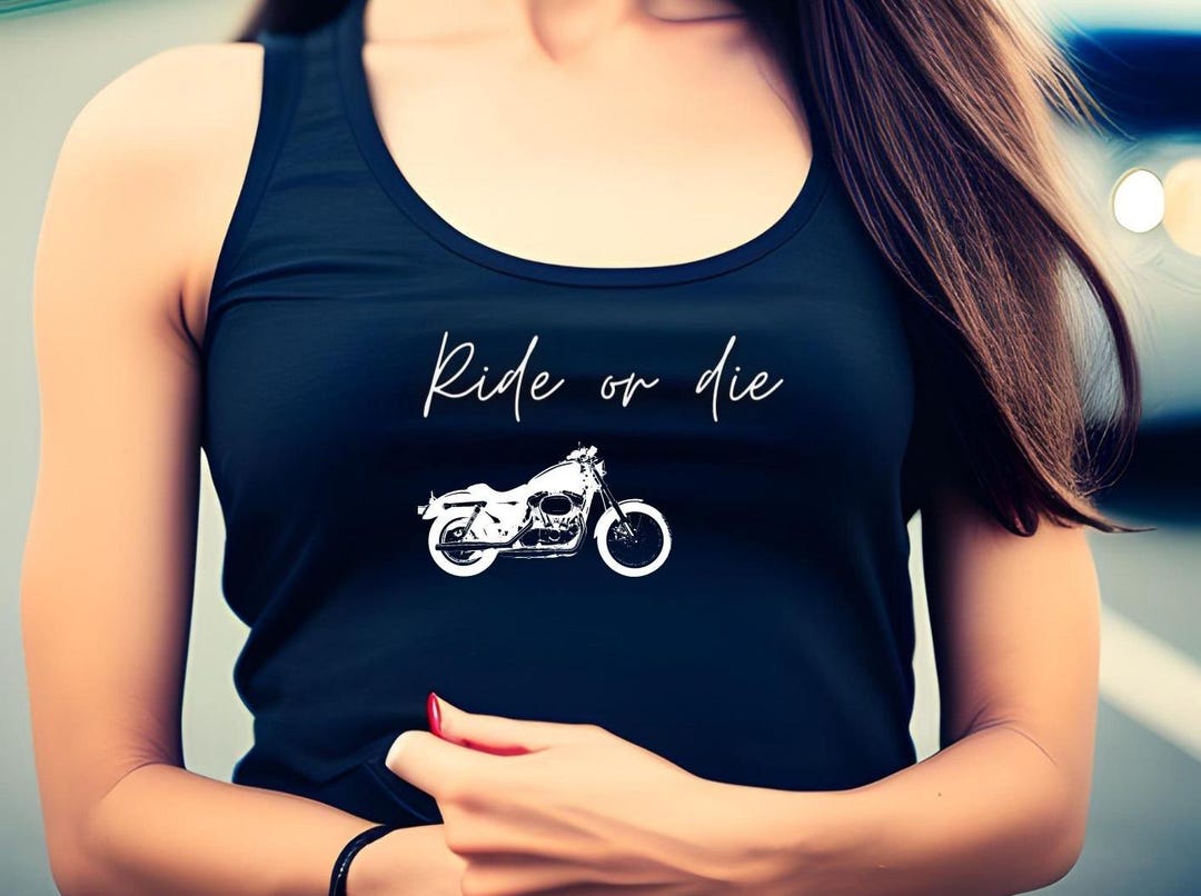 Ride or Die Black Motorcycle Tank Top Women Racerback Outfit Badass ...