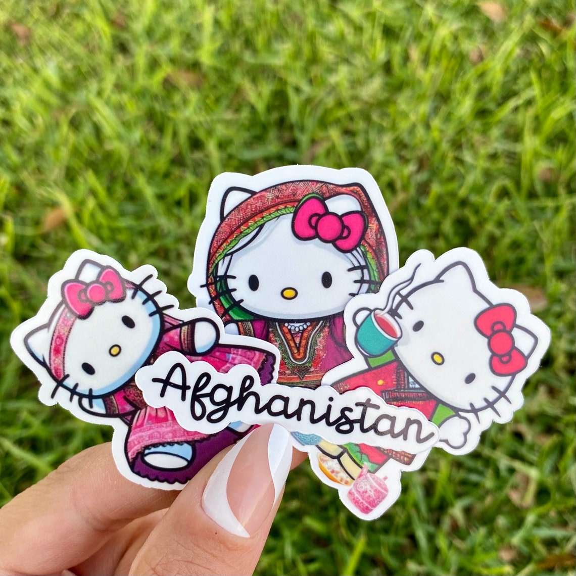Afghanistan Kitty Waterproof Sticker Pack Cute Kitty in Afghan - Etsy