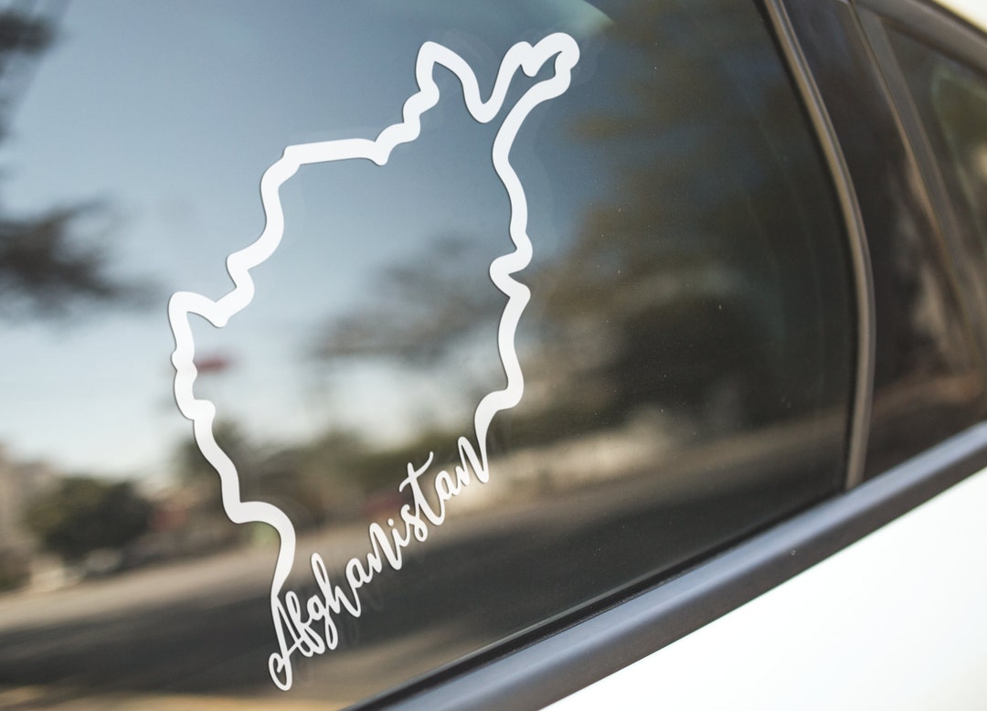 Afghanistan Flag Sticker Country Outline Vinyl Decal for Cars Bumper ...